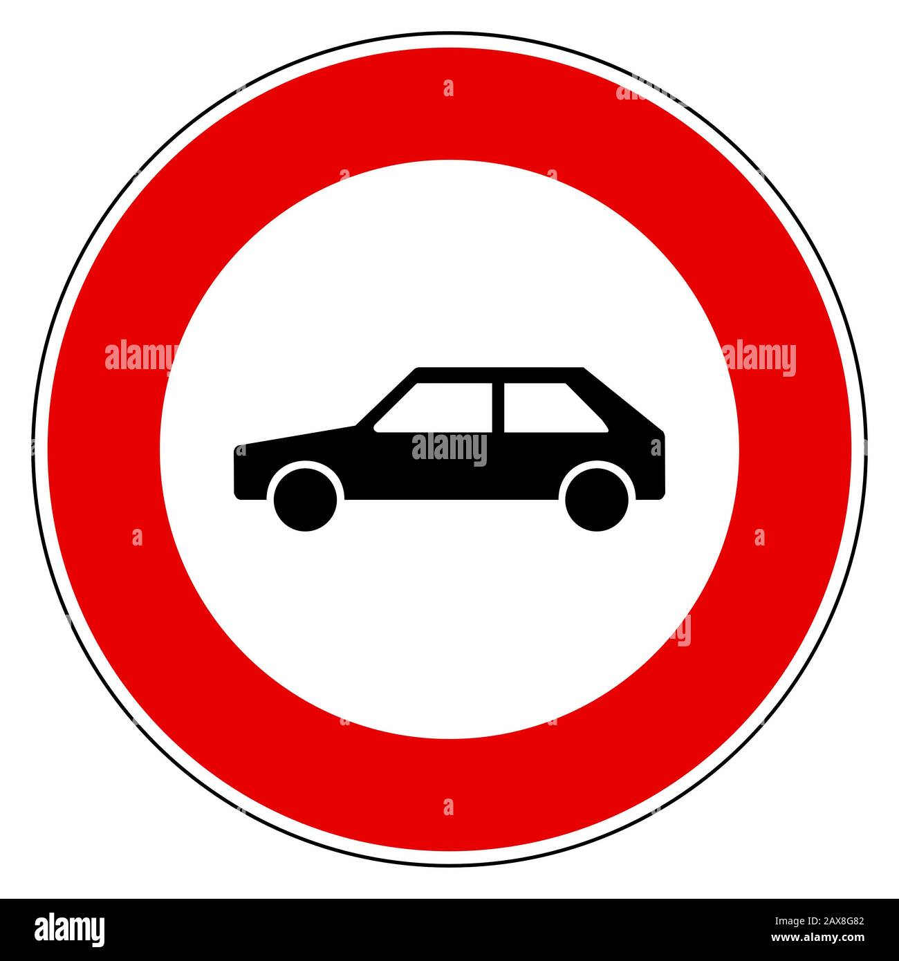 Car and prohibition sign Stock Photo - Alamy