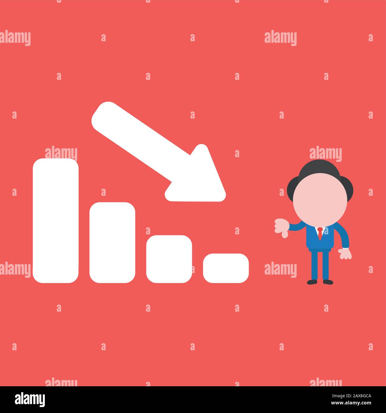 Vector cartoon illustration concept of faceless businessman mascot ...