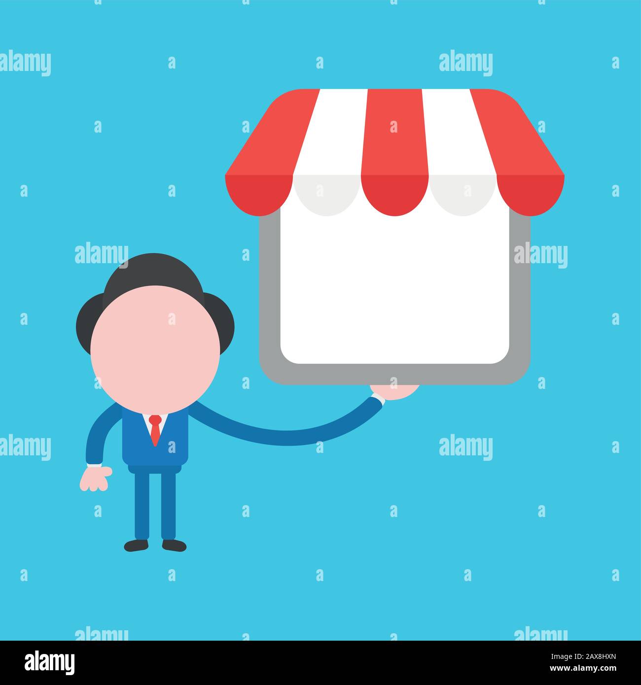 Vector cartoon illustration concept of faceless businessman mascot ...