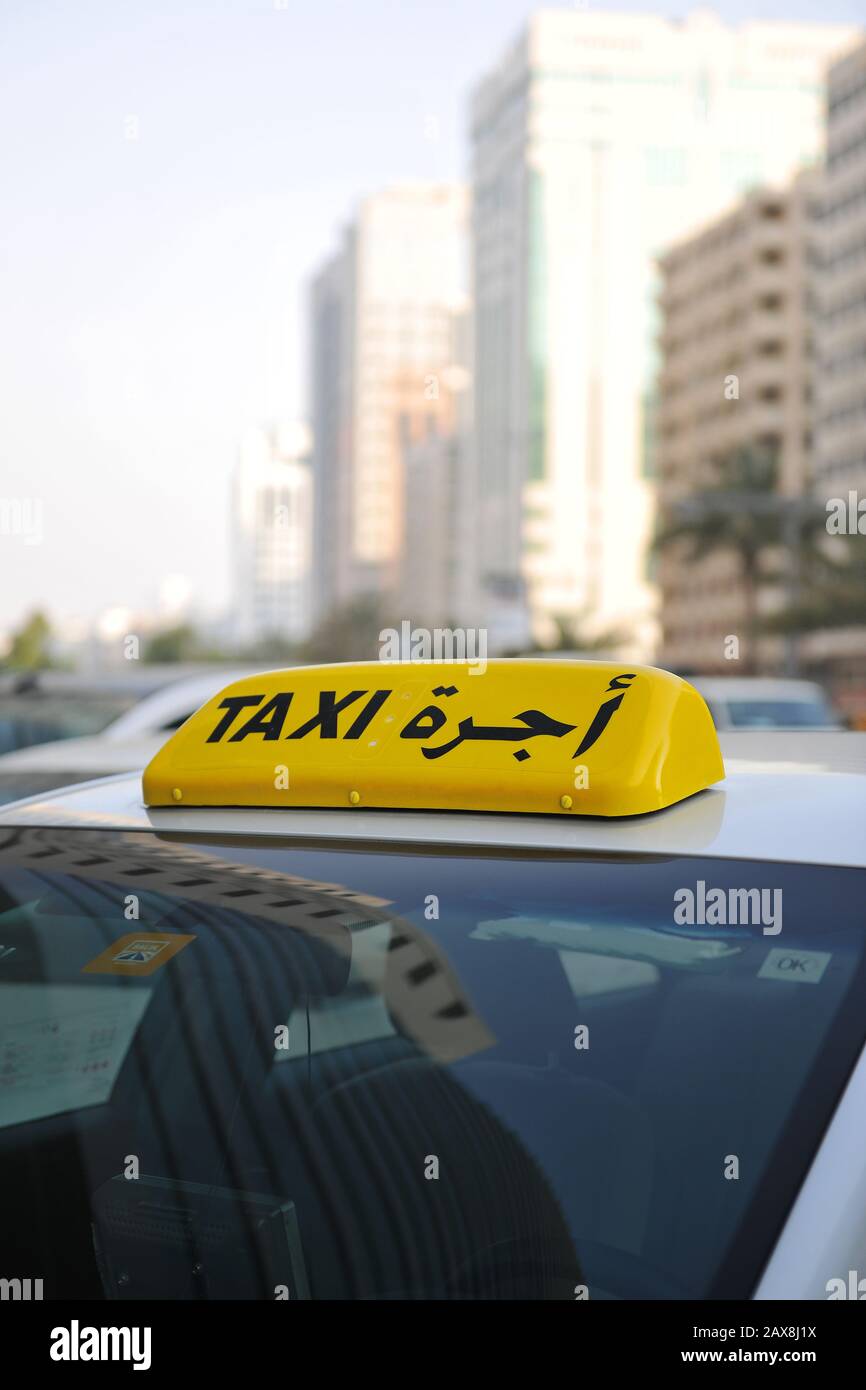 Abu dhabi taxi sign hi-res stock photography and images - Alamy