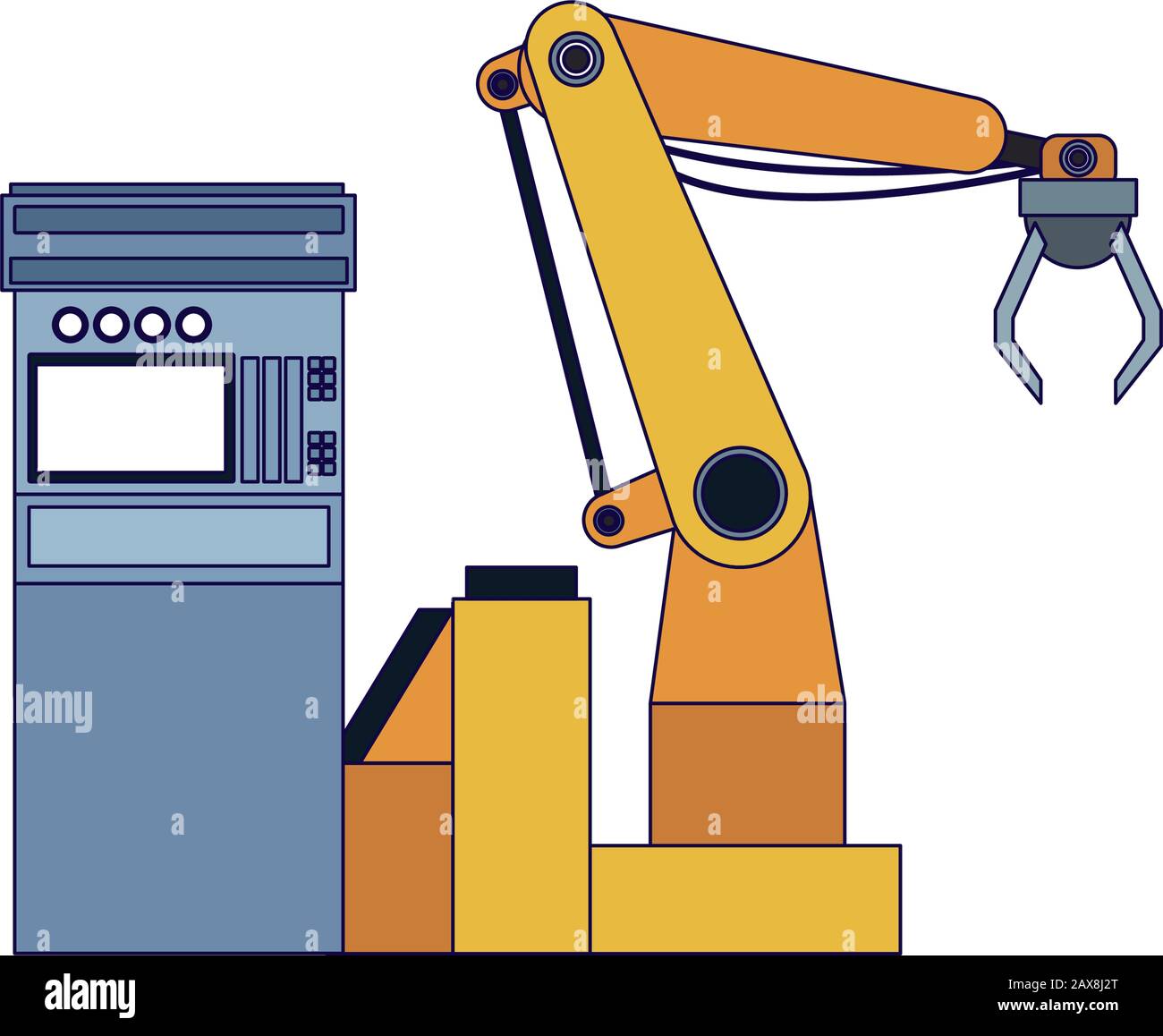 machine with robotic arm Stock Vector Image & Art - Alamy