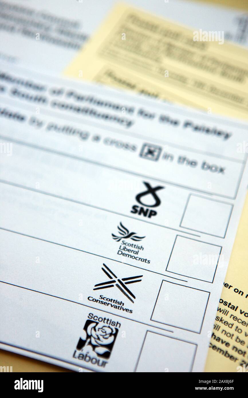 Scottish postal vote ballot paper Stock Photo - Alamy