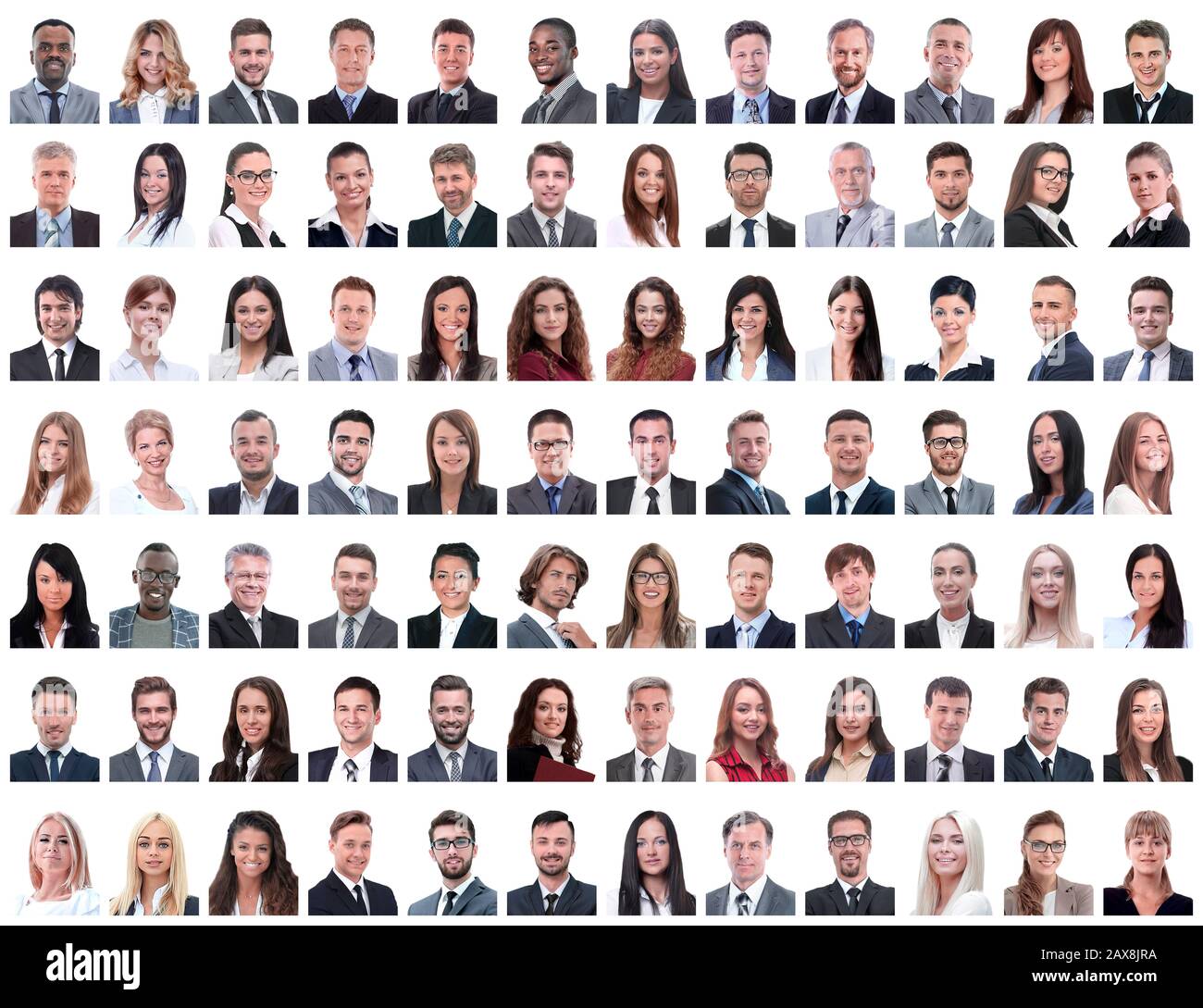portraits of successful employees isolated on a white Stock Photo - Alamy