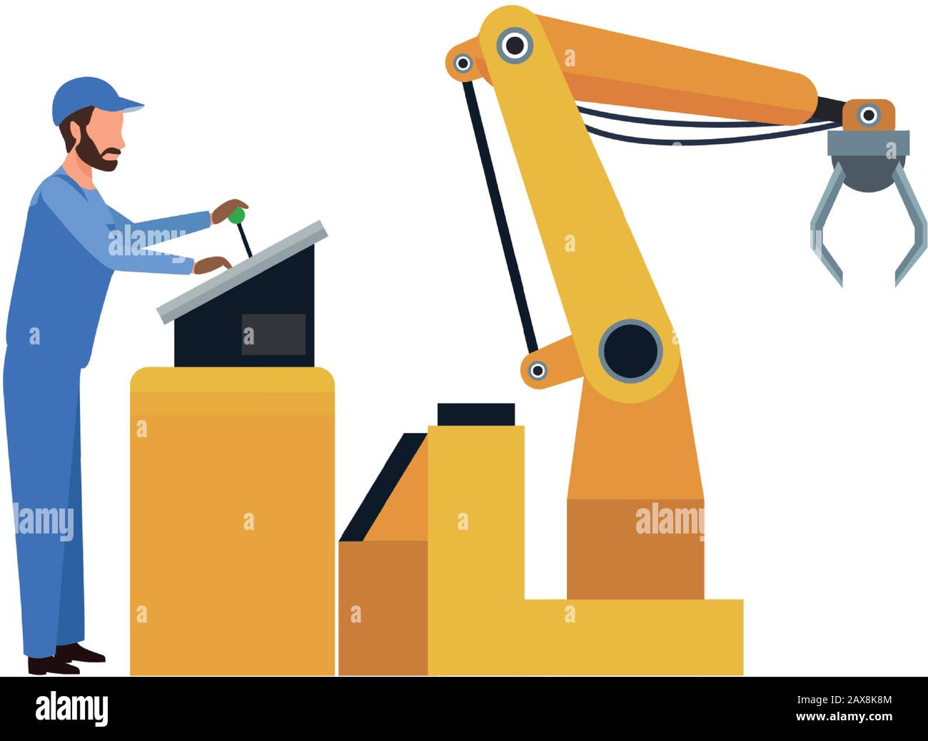 car mechanic driving a mechanic robotic arm Stock Vector Image & Art ...