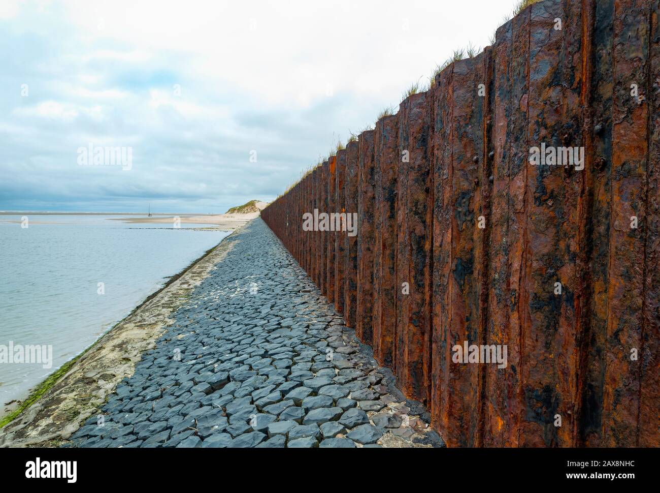 a rusty metal wall at the seaside Stock Photo - Alamy