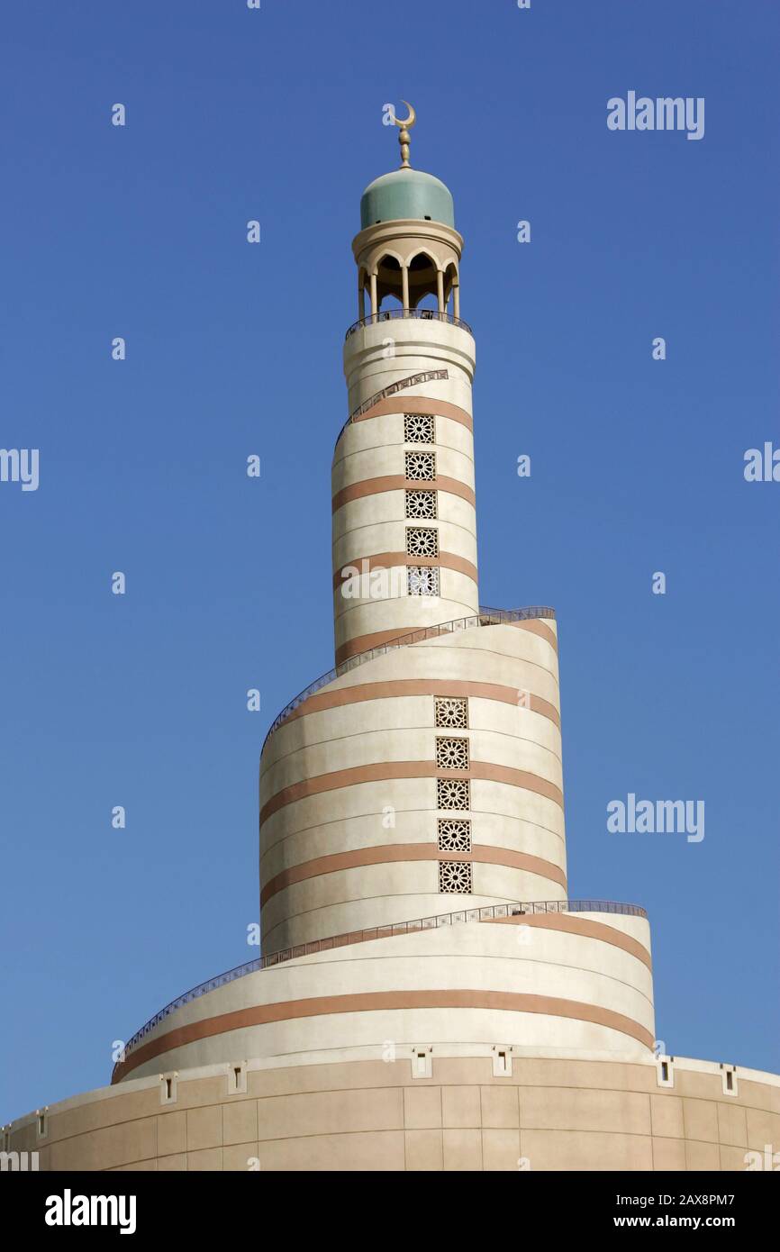 Doha qatar tower spiral islamic architecture building hi-res stock ...