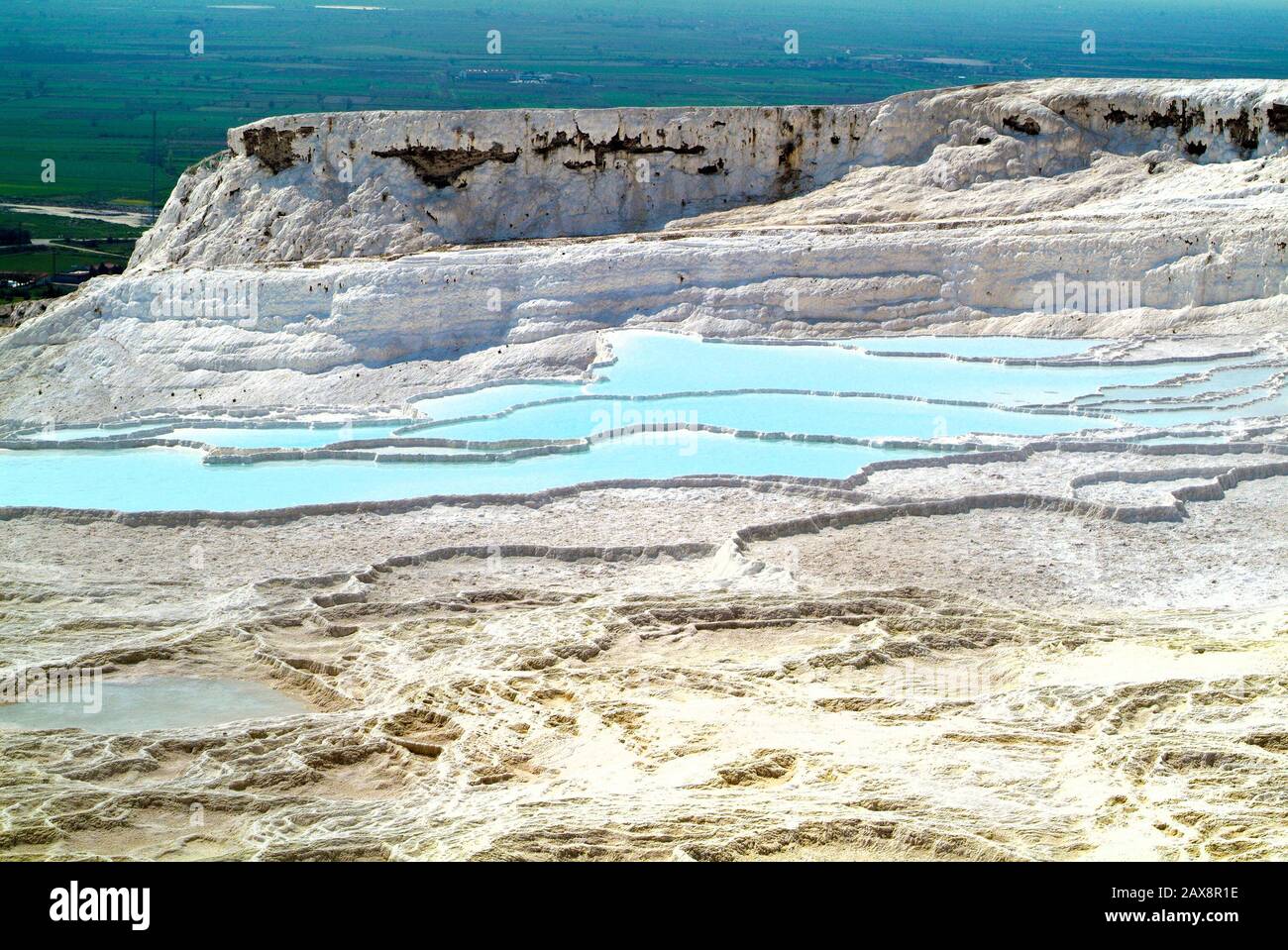 Turkey, Pamukkale, travertine terraces with pools in the UNESCO World heritage site Stock Photo ...