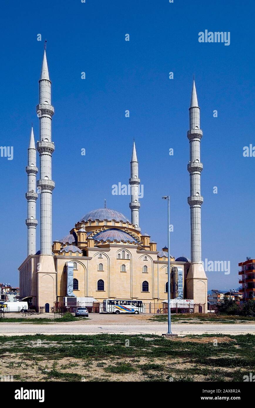 Turkey, big mosque of Manavgat with minaret Stock Photo - Alamy