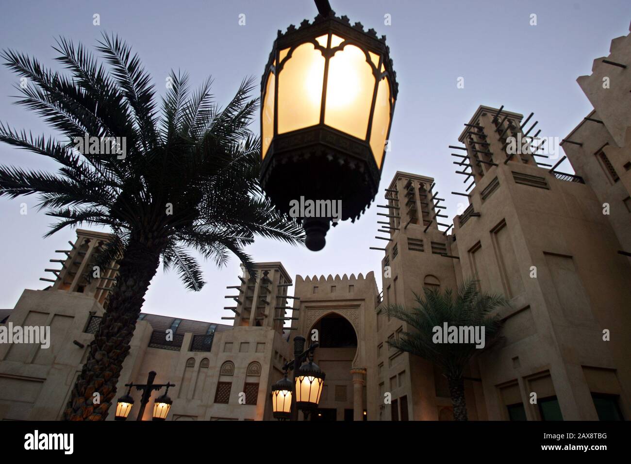 Wind towers of souk madinat hi-res stock photography and images - Alamy