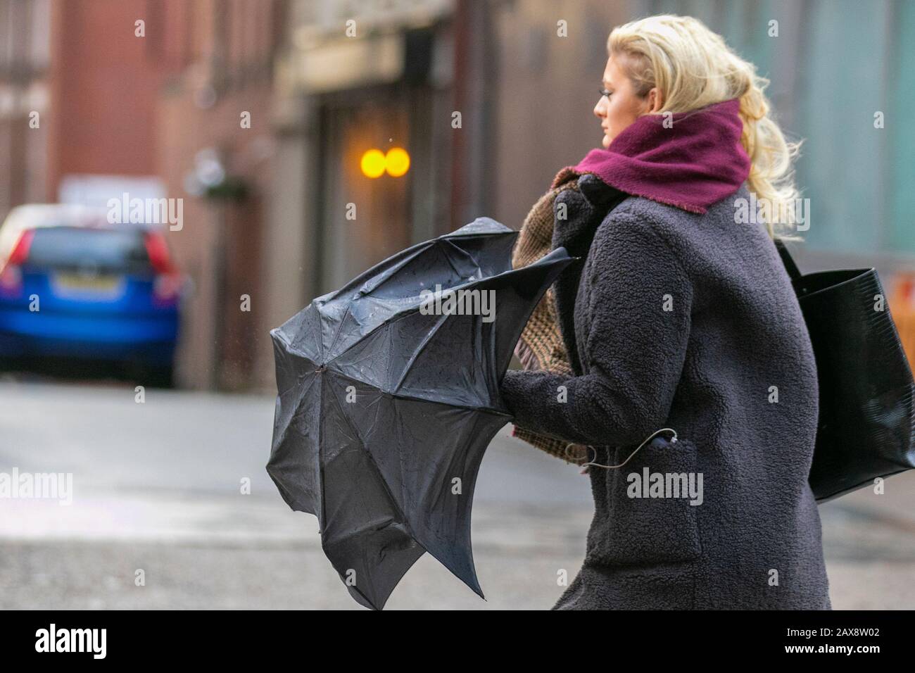 Strong winds and rain in Preston, Lancashire. UK 11th Feb, 2020. Cold ...