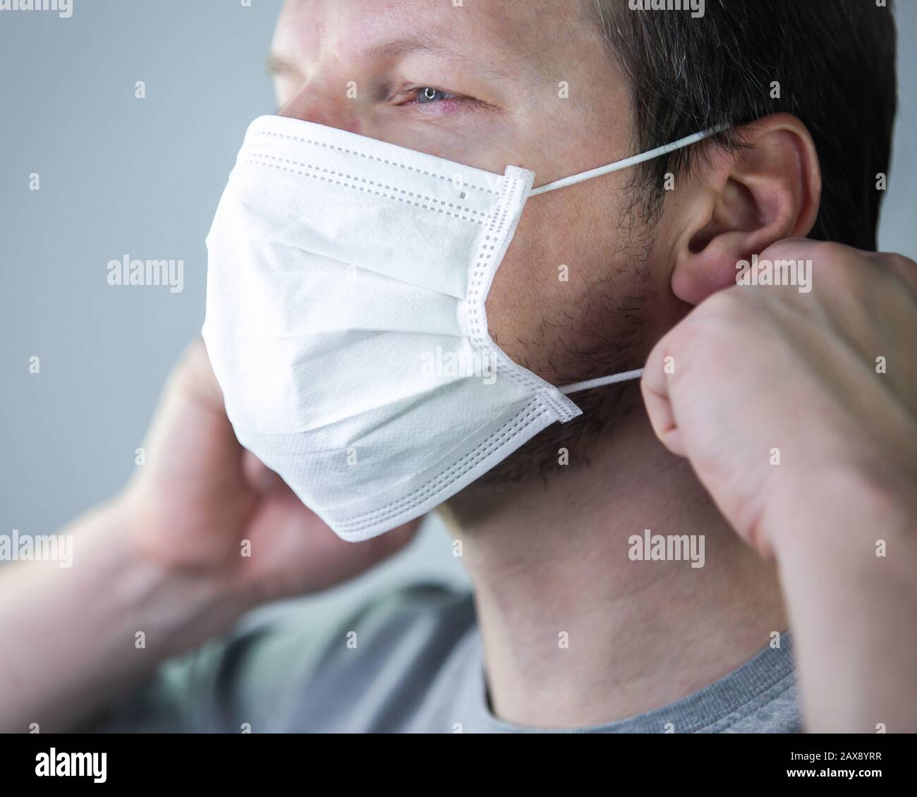 Woman wearing breathing mask on hi-res stock photography and images - Alamy