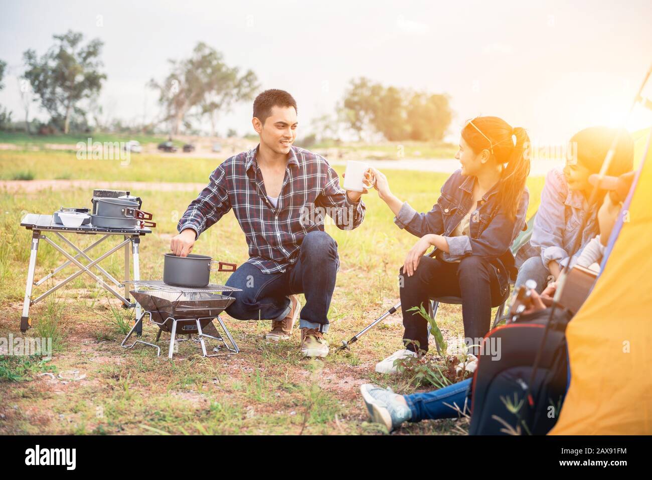 Travel and camping at natural park Thailand. Recreation and journey ...