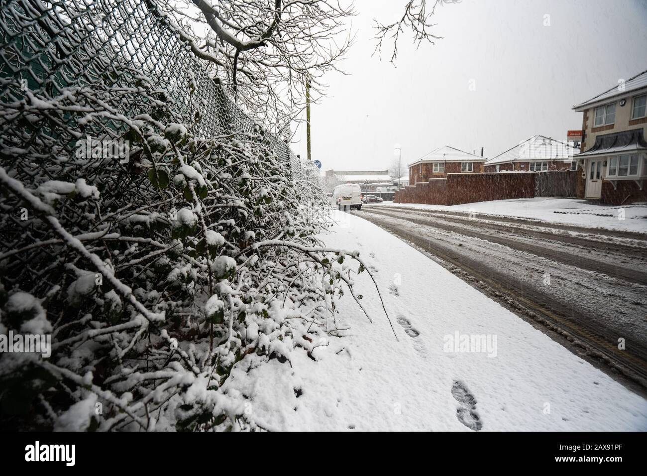 Heavy snow hits Stoke on Trent in the West Midlands after a storm ...