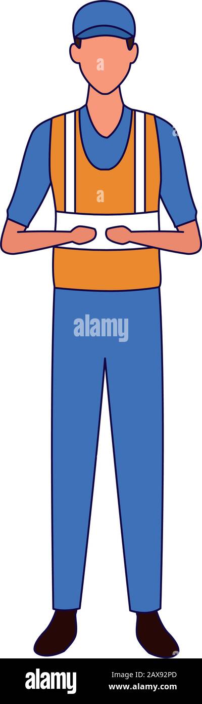 car mechanic standing wearing working clothes and safety helmet Stock ...