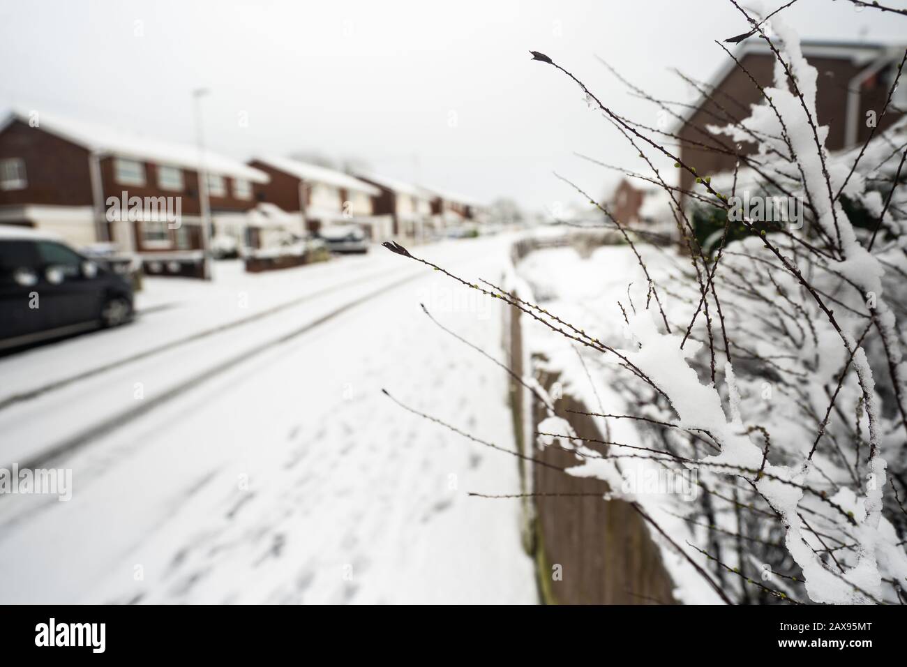 Heavy snow hits Stoke on Trent in the West Midlands after a storm ...