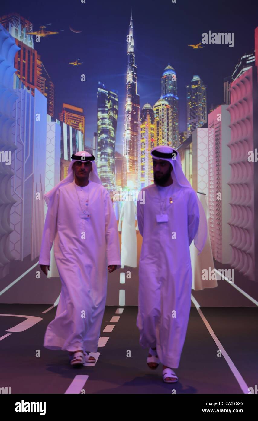 Emirati visitors attend the Future Museum at the Government Summit in ...