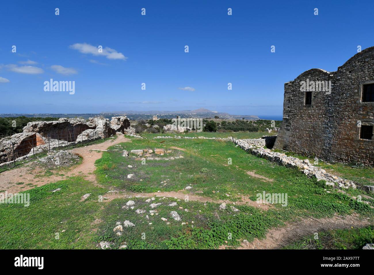 Greece, ancient Minoan ruins of Aptera in Crete Stock Photo - Alamy
