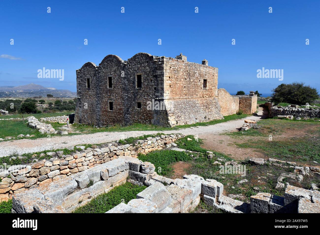 Greece, ruin of monastery of St. John the Theologian in ancient Minoan ...
