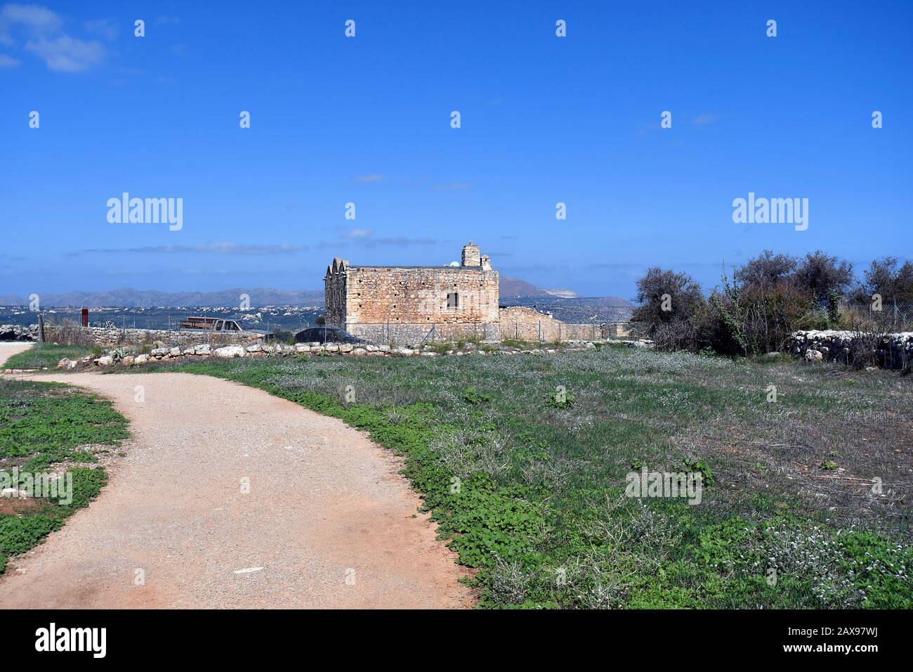 Greece, ruin of monastery of St. john the Theologian in ancient Minoan ...