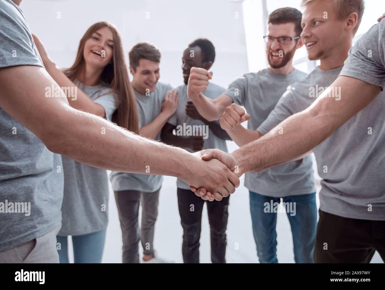 Supporting their team leaders hi-res stock photography and images - Alamy