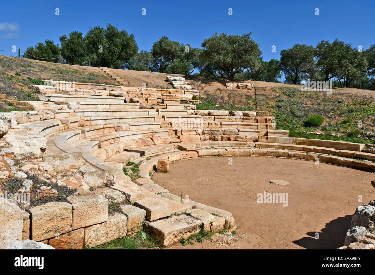 Greece, amphitheater in ancient Minoan ruins of Aptera in Crete Stock ...