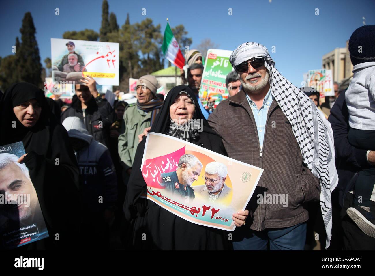 Iran, Fars province, Shiraz. People in Shiraz mark 41st victory ...