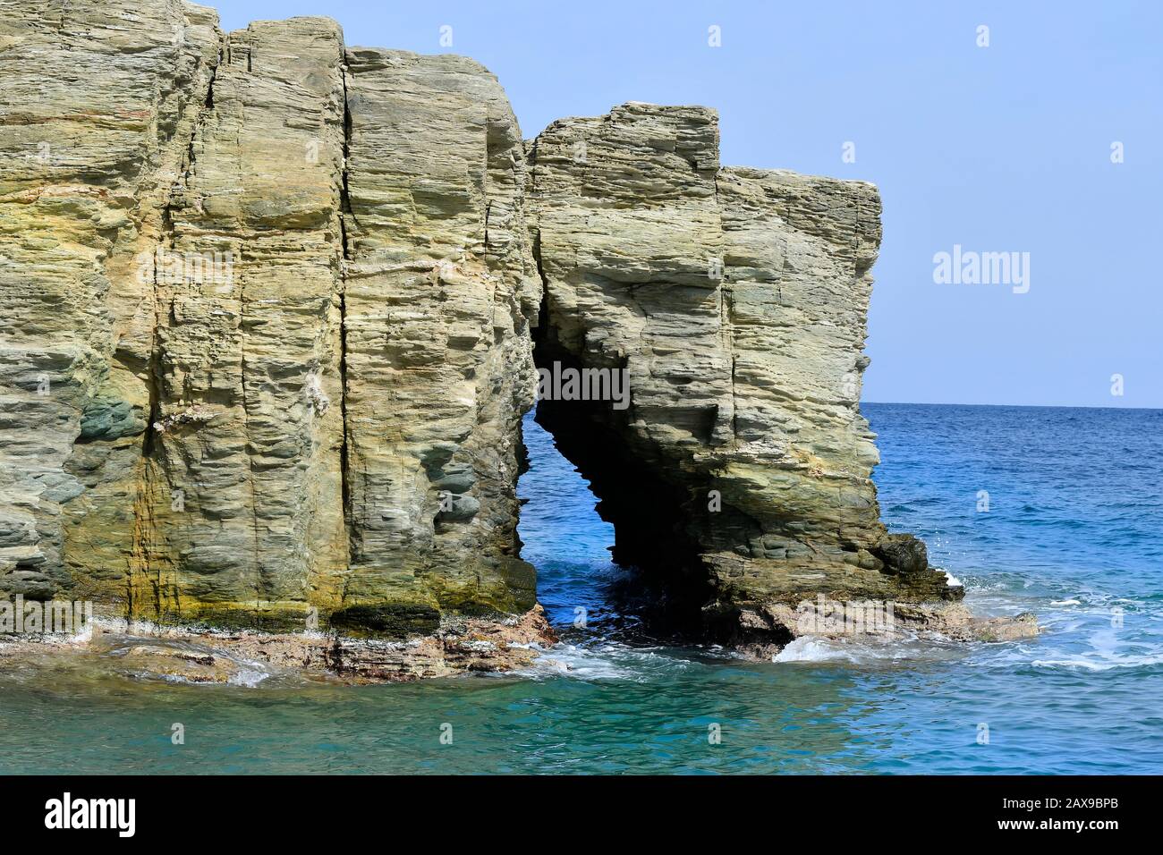 Greece, Crete, natural arch on Psaromoura beach Stock Photo - Alamy
