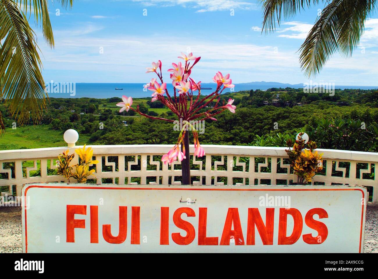 Fiji, board with Fiji Island sript Stock Photo - Alamy