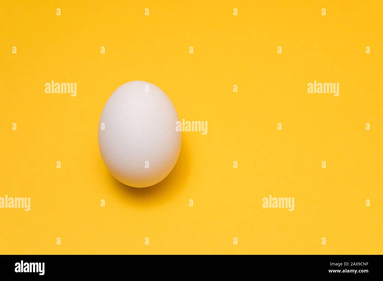 one egg in center of yellow background with dramatic light. design idea ...