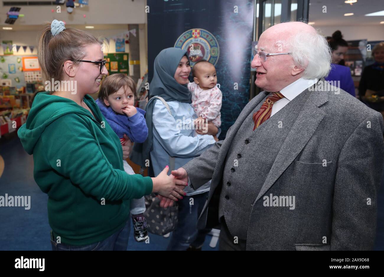 President Michael D Higgins meets Adrienne Lynch and her daughter Terri ...