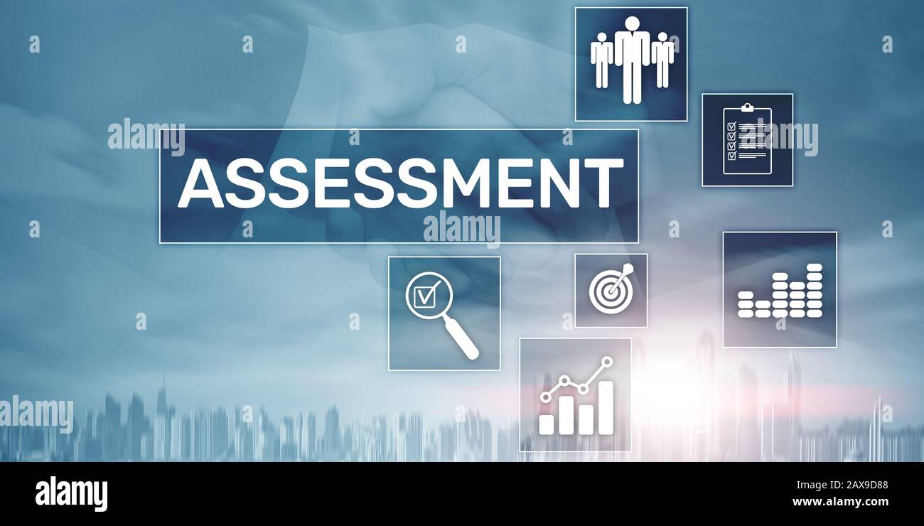 Assessment Business Concept on Modern Mixed Media Double Exposure ...
