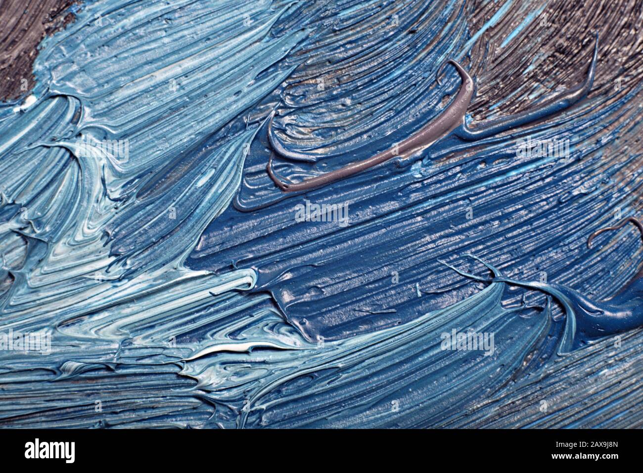 Oil painted background in blue tones. Abstract backdrop Stock Photo - Alamy