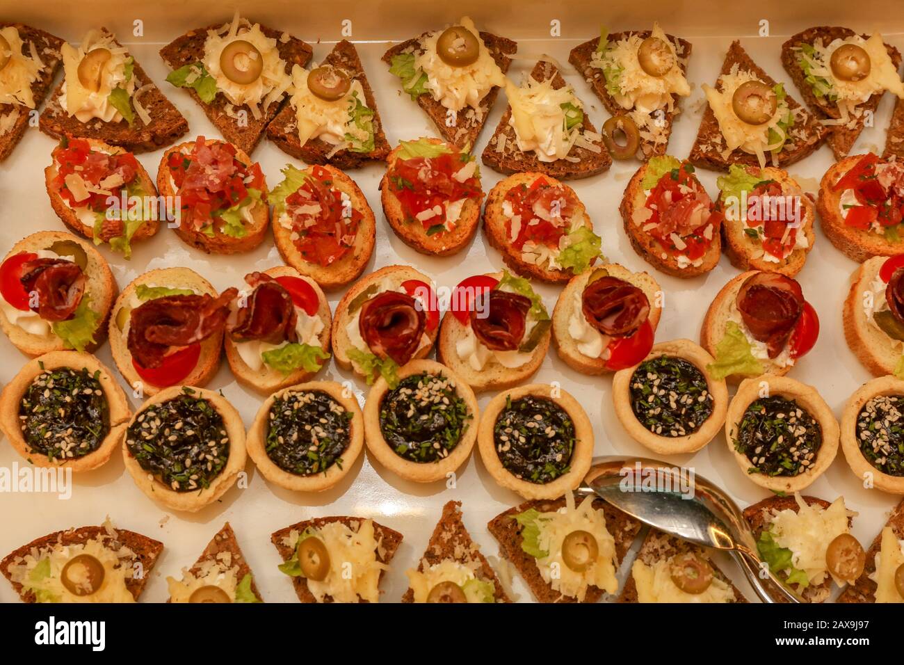 Small Bite Party Food Buffet Selection Stock Photo - Alamy