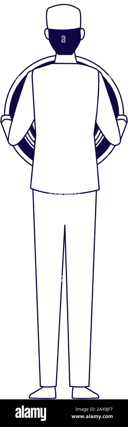 car mechanic standing back icon, flat design Stock Vector Image & Art ...