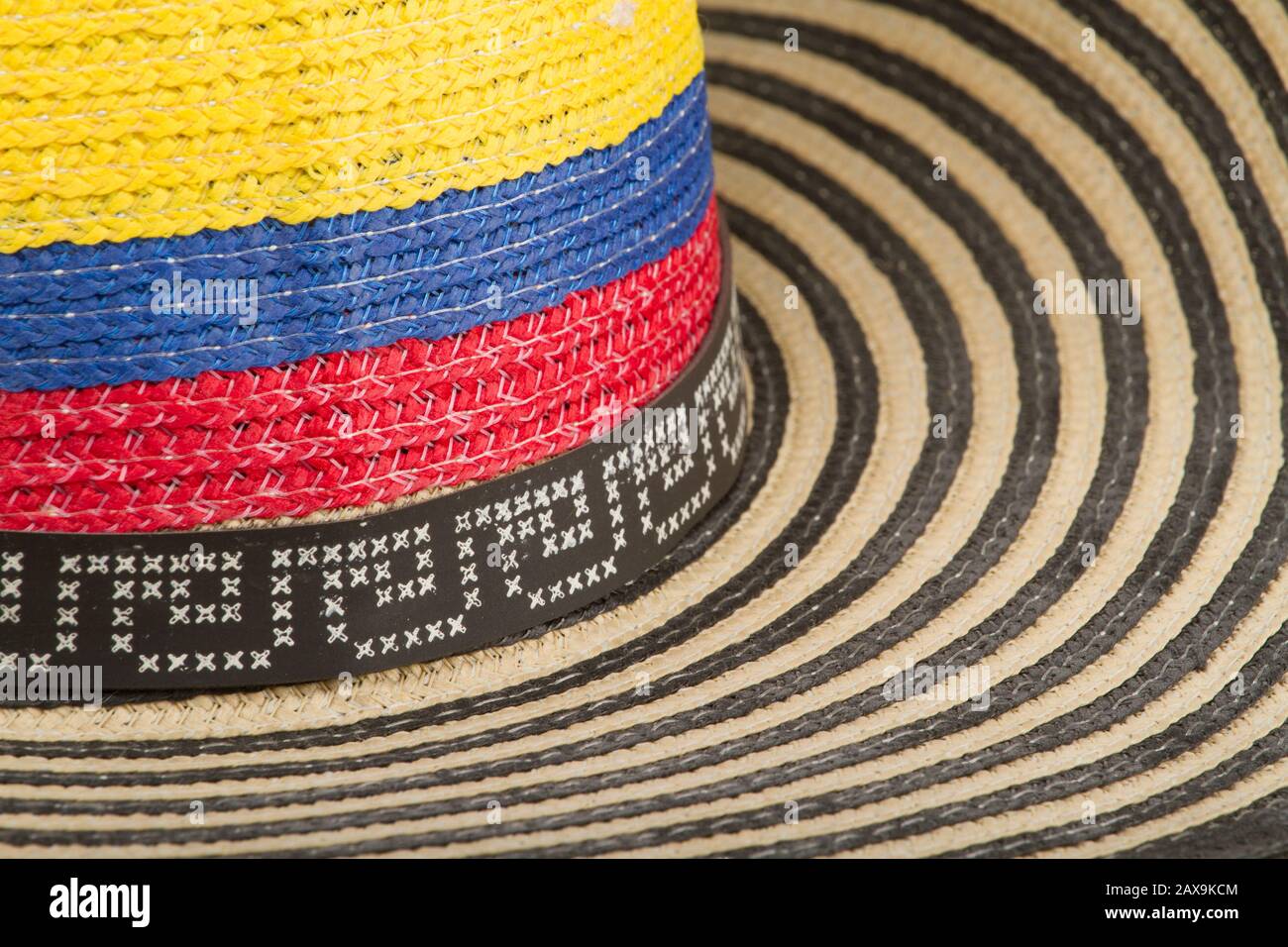 Typical hat from Colombia, Sombrero vueltiao, close-up Stock Photo - Alamy