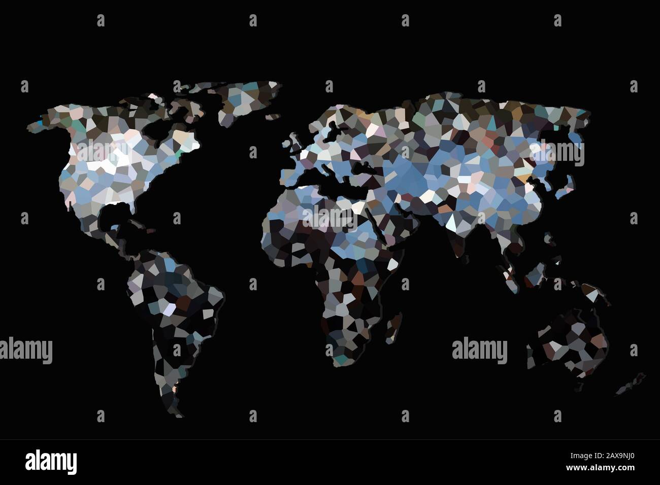 Roughly outlined world map with a colorful background patterns Stock ...
