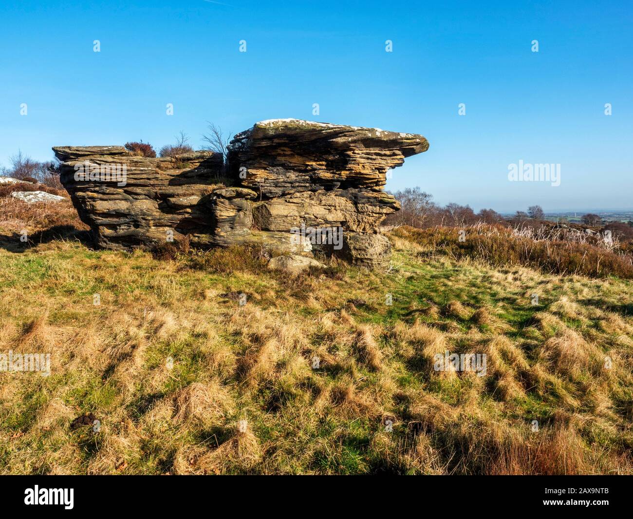 Gritstone rock formation on Brimham Moor Nidderdale AONB North ...