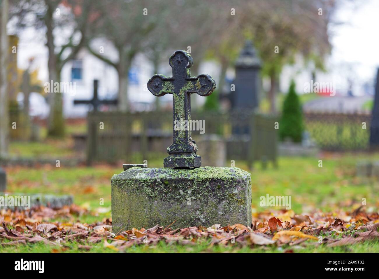 Iron Cross at Tomb Cemetery in Sweden Stock Photo - Alamy