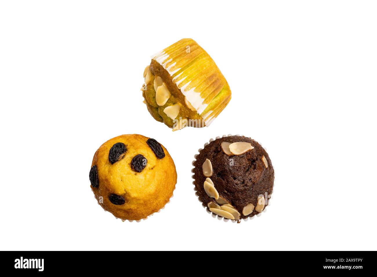 Top view of homemade Muffins on white background Stock Photo - Alamy