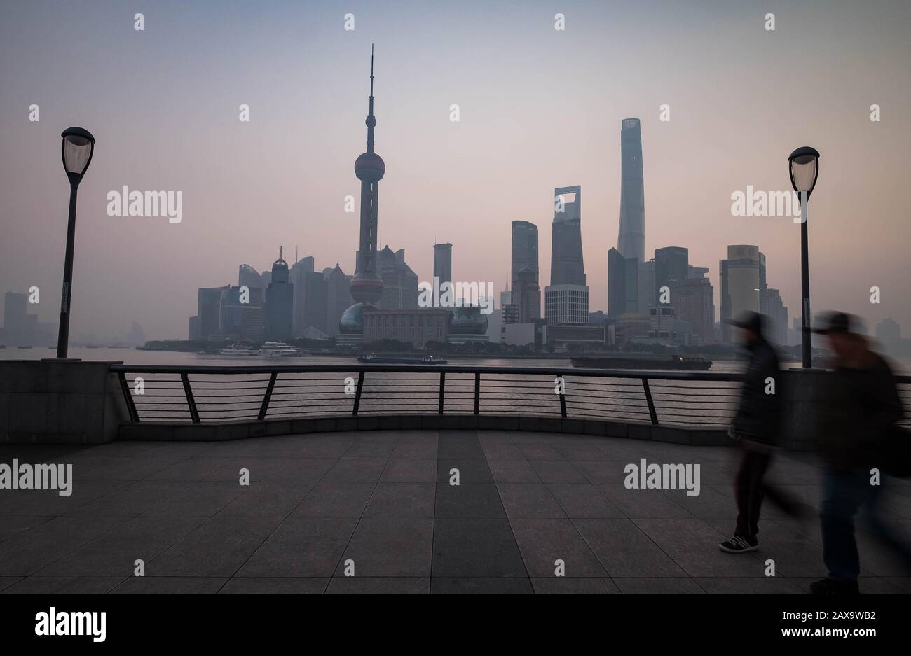 SHANGHAI, CHINA - JANUARY 09 2020: Shanghai Waitan "The Bund" at the ...