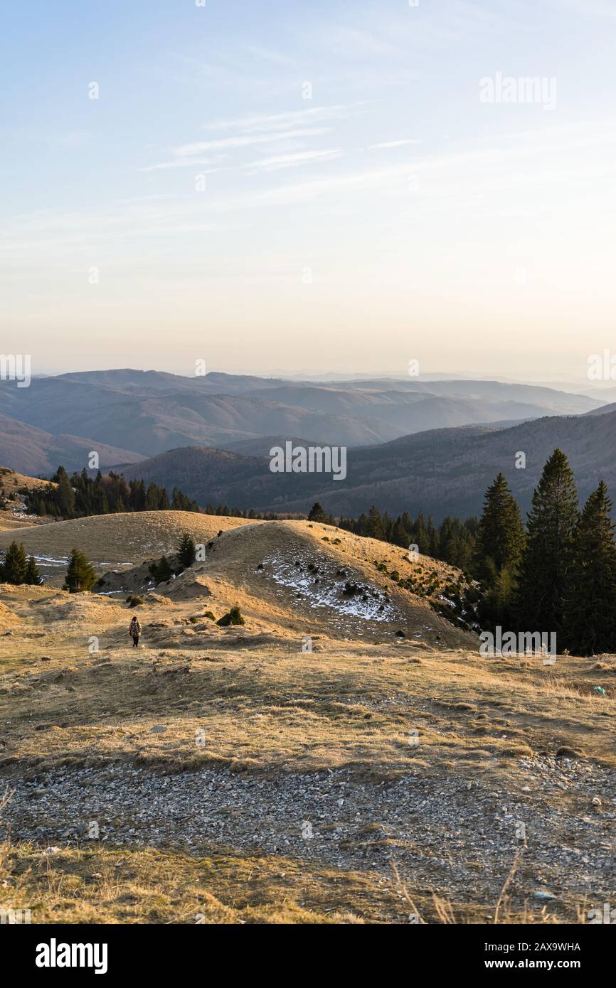 Beautiful landscape of snowy mountains. Beautiful winter nature ...