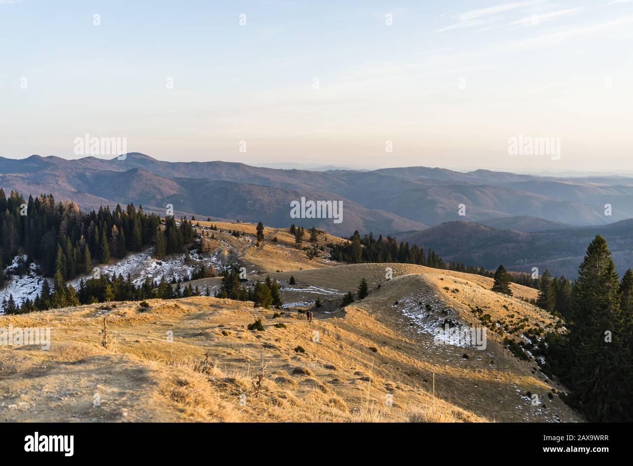 Beautiful landscape of snowy mountains. Beautiful winter nature ...