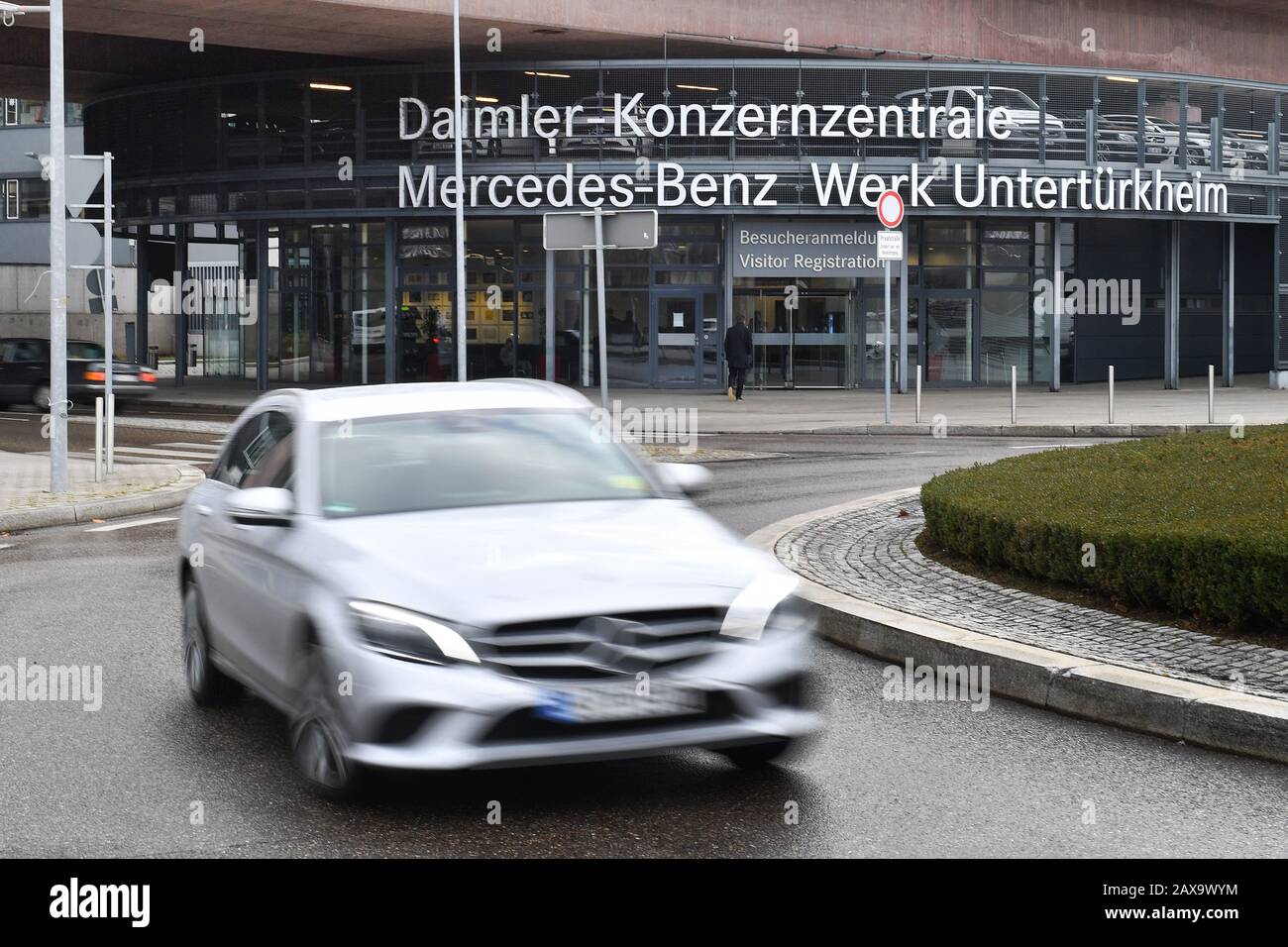Stuttgart, Germany. 11th Feb, 2020. A silver car of the Mercedes brand ...