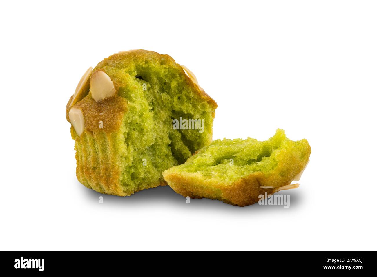 Two pieces of muffin isolated on white background with clipping path ...