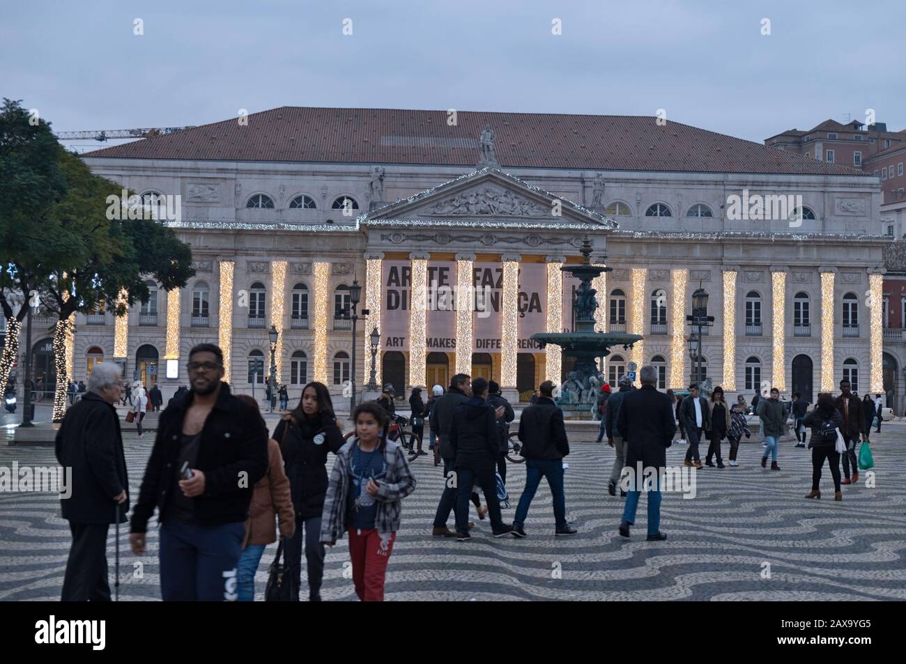 Rossio square in lisbon hi-res stock photography and images - Alamy