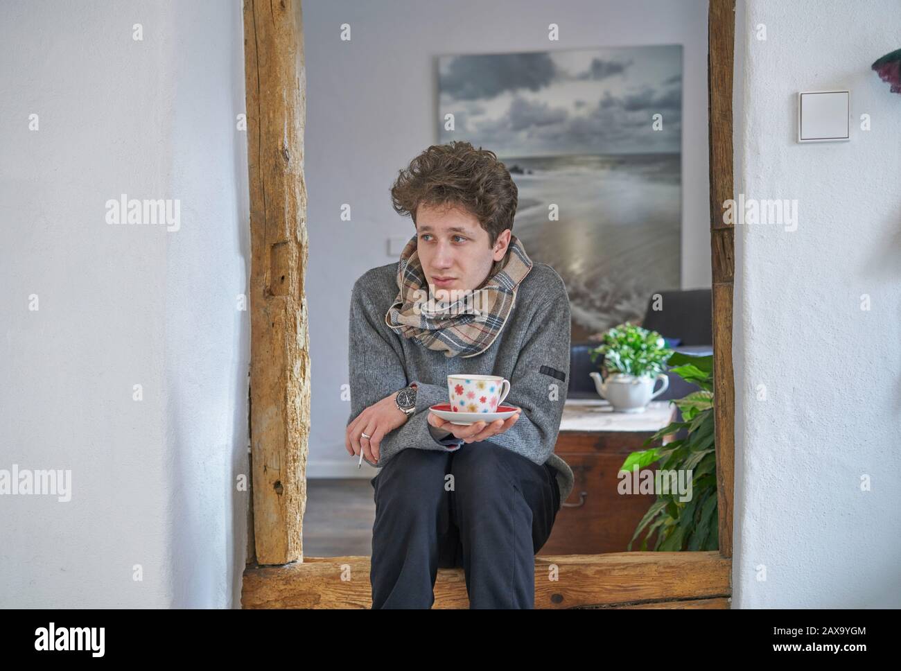 Depressed teenager sad on white hi-res stock photography and images - Alamy