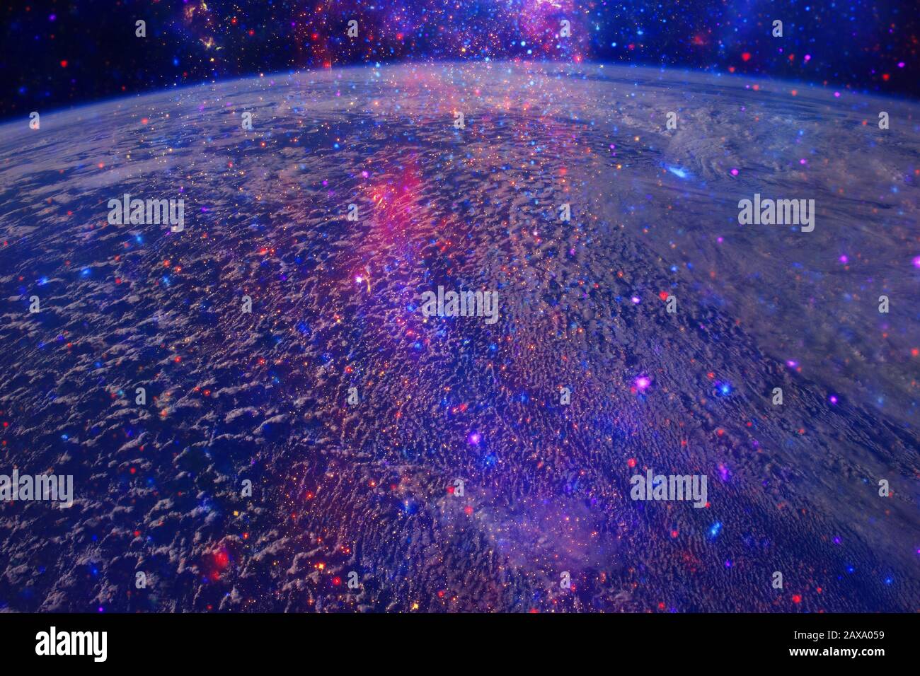 Colors of Earth. Our planet from orbit. Cosmic landscape. Elements of ...