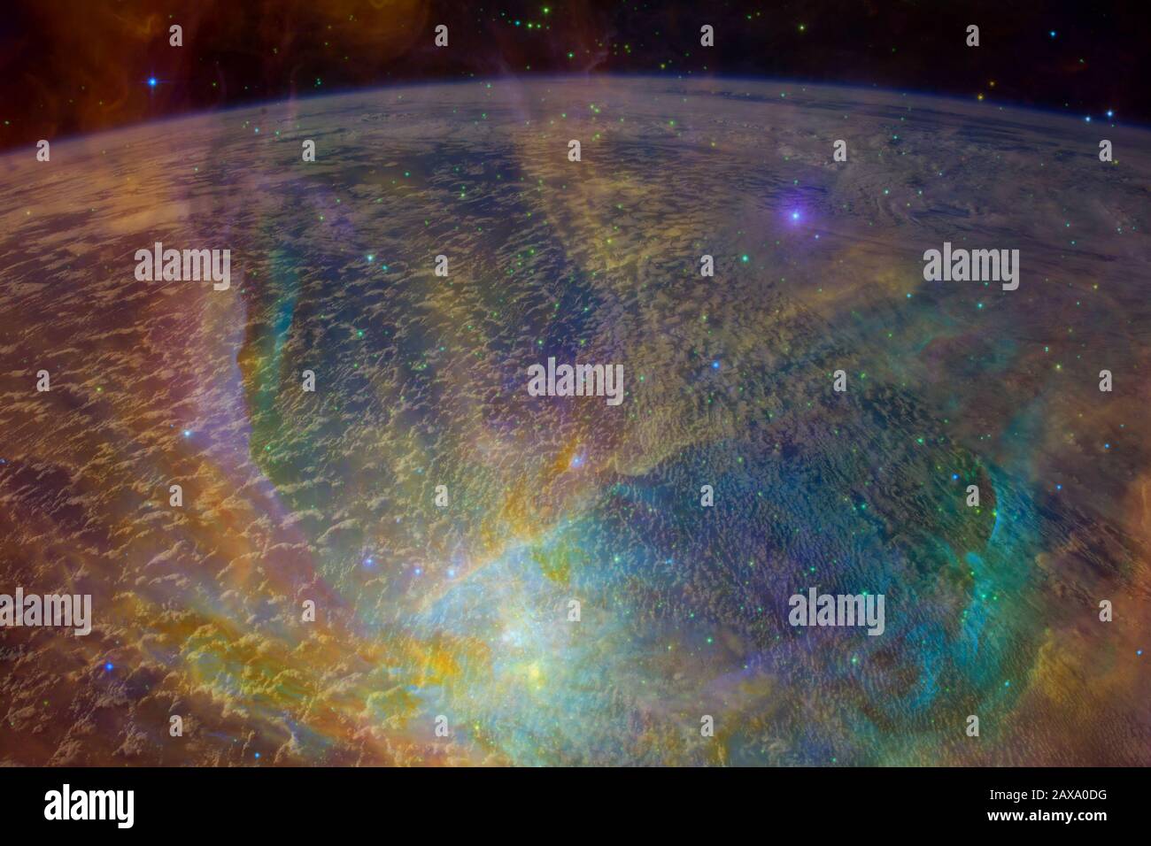 Colors of Earth. Our planet from orbit. Cosmic landscape. Elements of ...