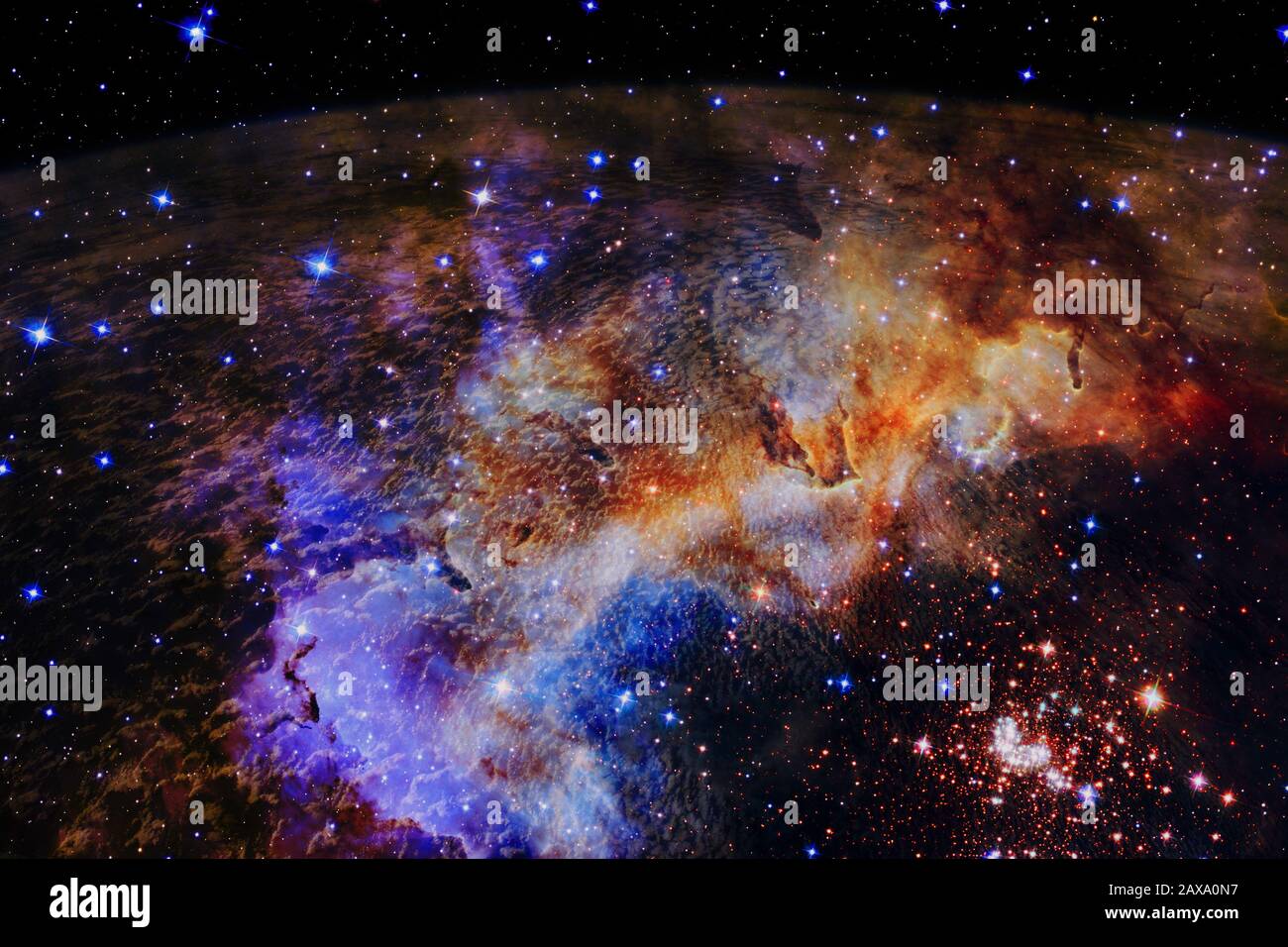 Colors of Earth. Our planet from orbit. Cosmic landscape. Elements of ...