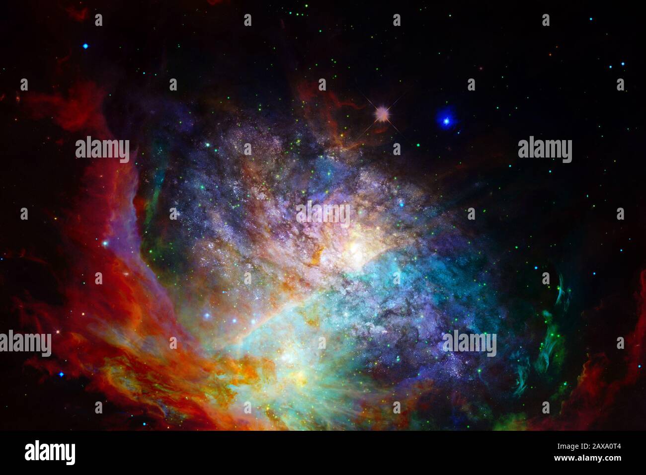 Universe scene with stars and galaxies in deep space showing the beauty ...